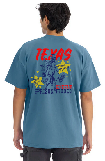 Texas Prison Rodeo on the back Heavy weight oversized T-shirt – Texas ...