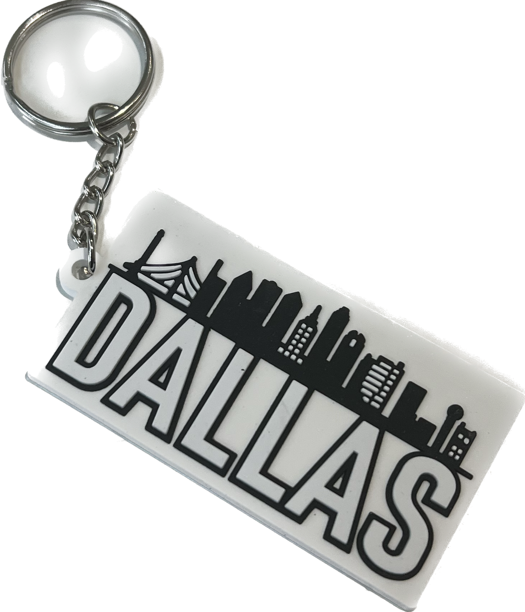 Dallas Texas Skyline - PVC/Rubber Keychain – Texas Life Outfitters
